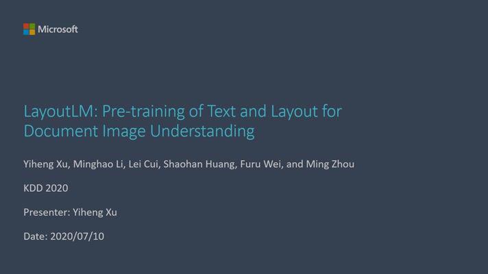 LayoutLM: Pre-training of text and layout for document image understanding