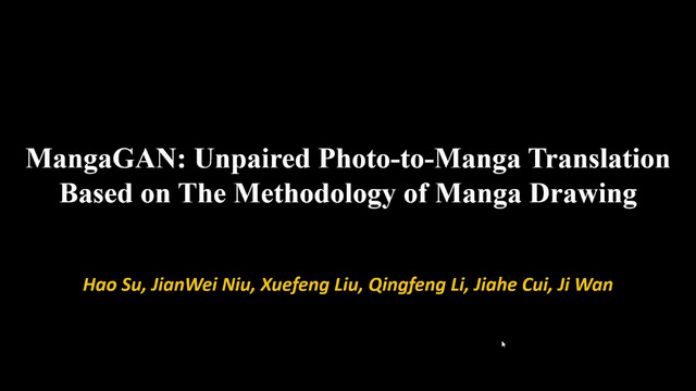 MangaGAN: Unpaired Photo-to-Manga Translation Based on The Methodology ...